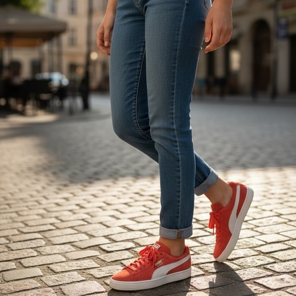 Puma | Shoes | Puma Classic Suede Shoes Womens Sneakers Red Shoes ...